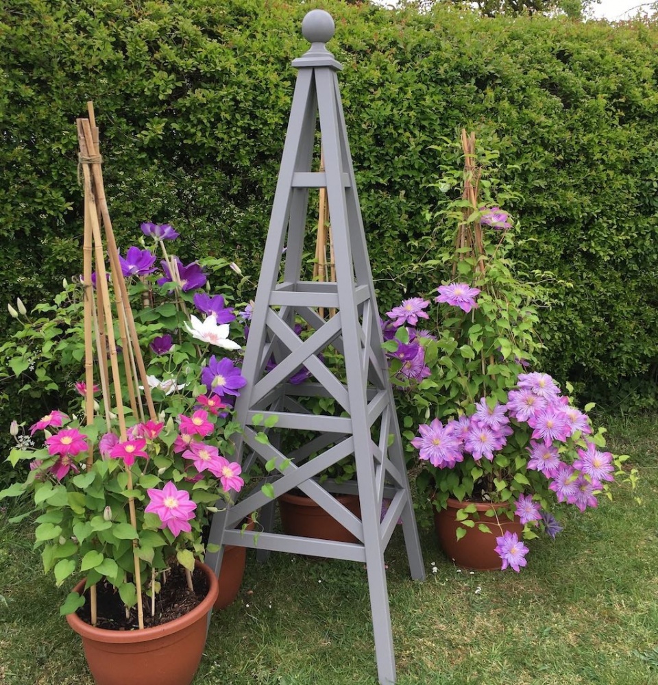 Wooden Garden Obelisk & Planters Any Size Painted Any Colour